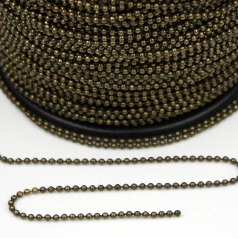 12 Ft. Spool of Antique Brass Finished ROUND Ball Chain - Etsy