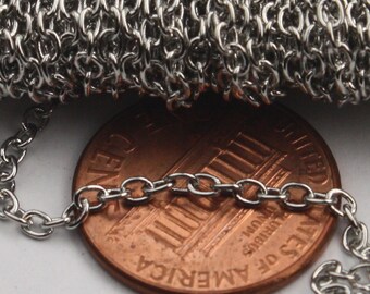 Sterling Silver Sparkle Cable Chain With Rhodium Plated - Etsy