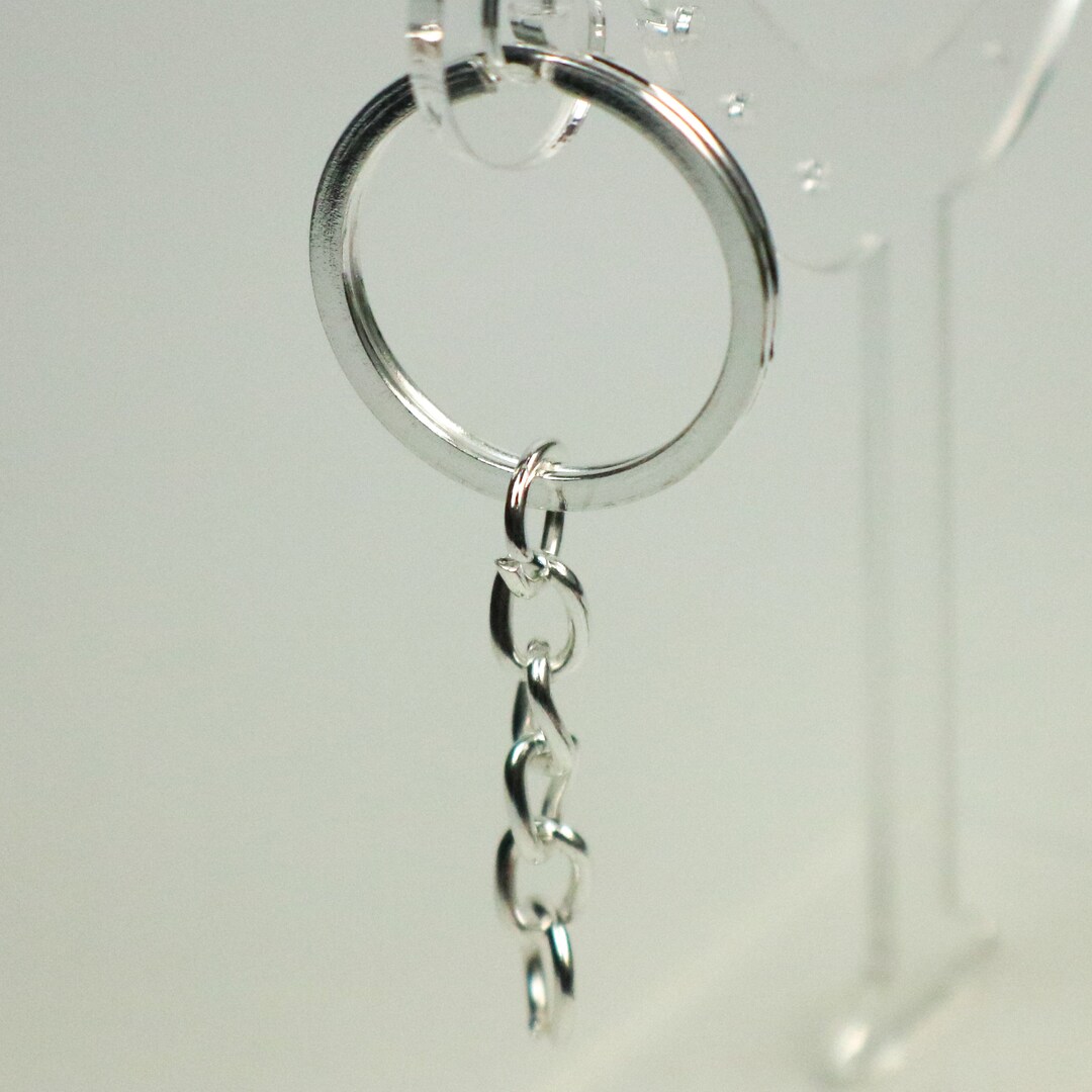 5 Pcs of Sterling Silver Plated HIGH Quality Pre Made Key Chain Key Fob ...