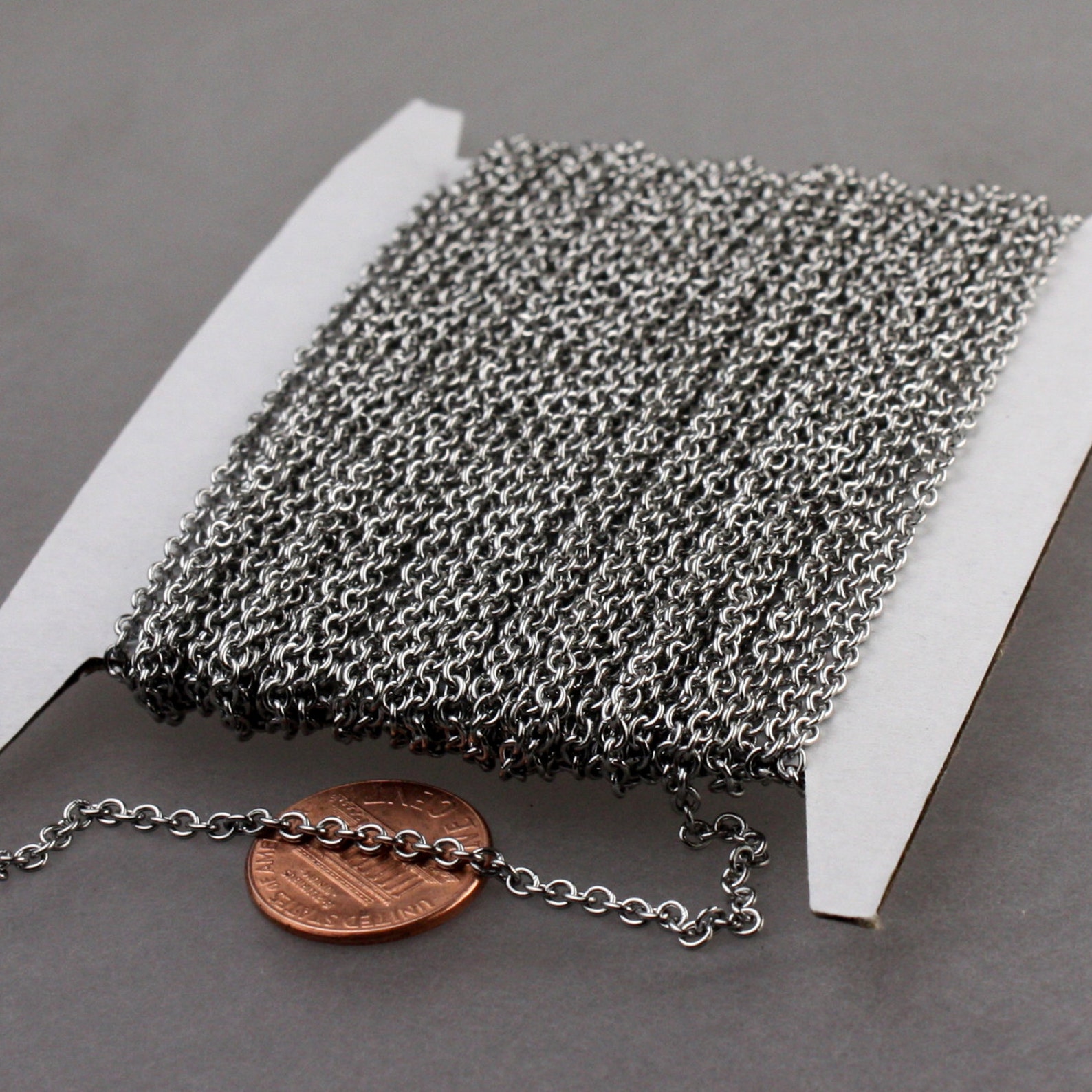 30 Ft Surgical Stainless Steel Cable Chain: Medium Soldered Link (2.7x2 ...