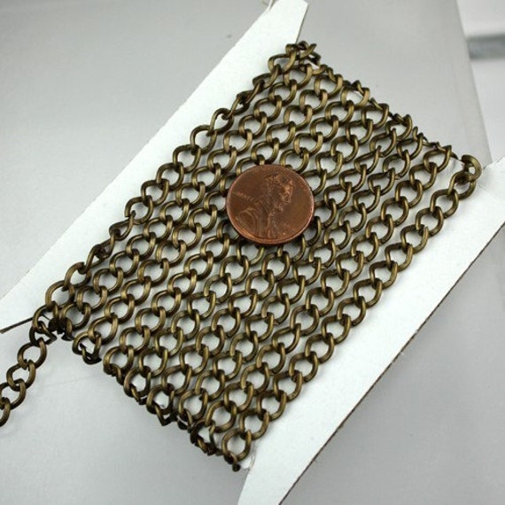 Antique Brass Chain 10ft of Antique Brass Big Hammered Curb | Etsy