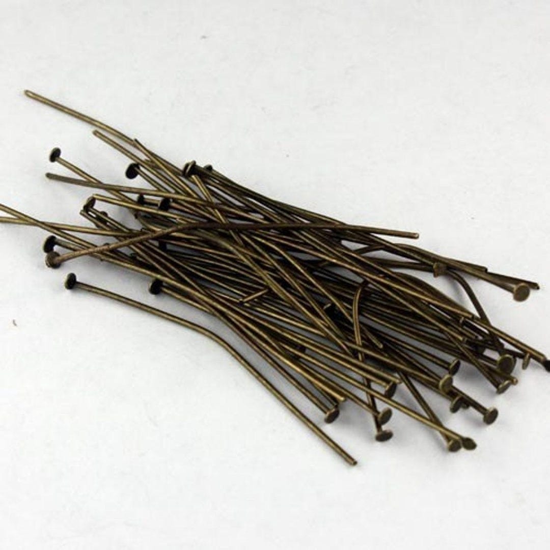 Antique Brass Big Head Pins 2-inch (20 Gauge) - 250pcs - Etsy