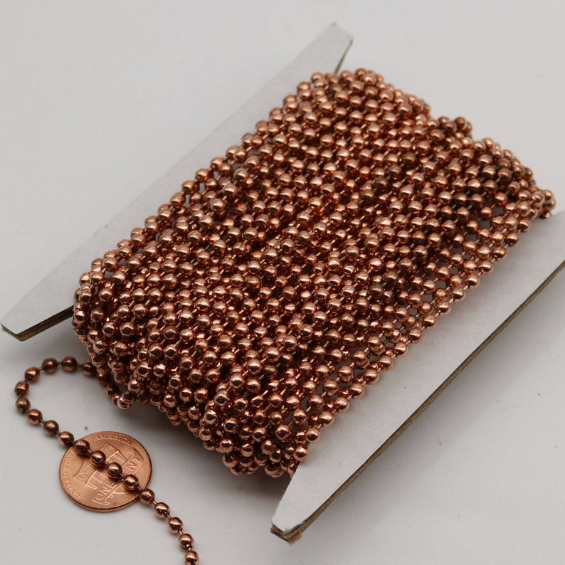 32 Ft Spool of Bright Copper Plated BIG Ball Chain 3.2mm - Etsy