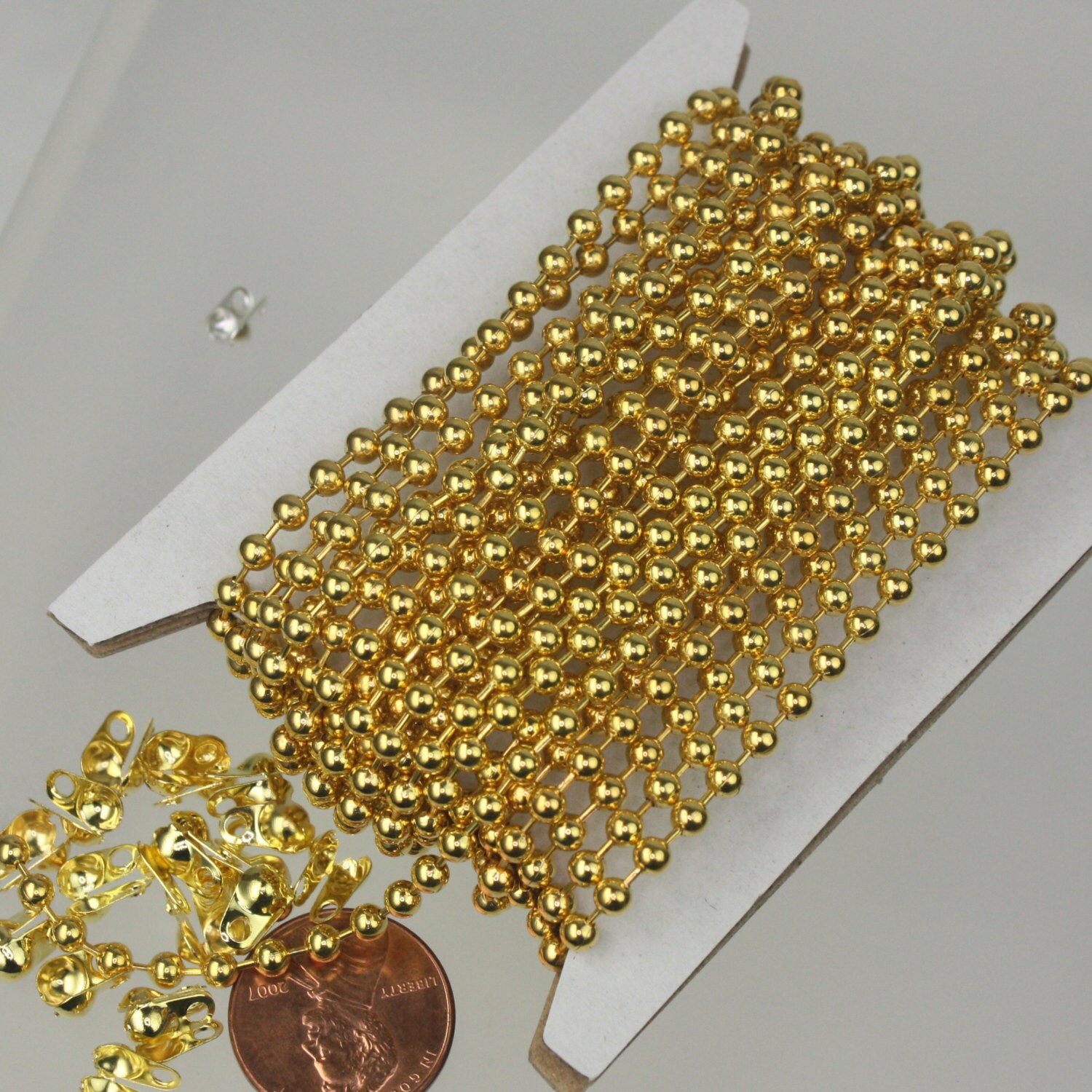 10 ft spool of Gold plated BIG ball chain 3.2mm with 5 | Etsy