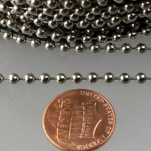 32 Ft Spool of Rhodium Plated BIG Ball Chain 3.2mm With 10 ...