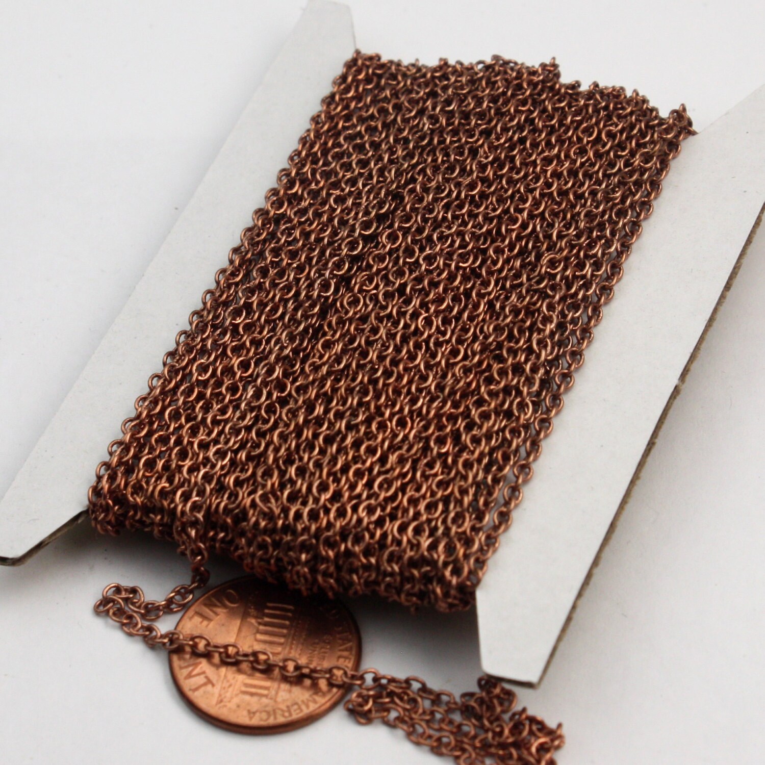 Antique Copper Chain Bulk Chain 100 Ft of Round Soldered | Etsy