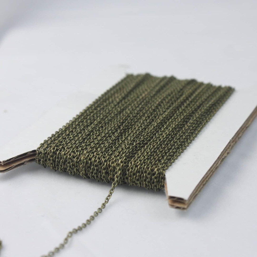 Antique Brass Finish Solder Cable Chain: Bulk, Tiny Round Links ...