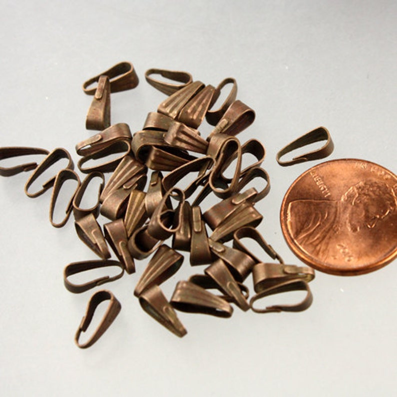 100 Pcs of Antique Copper Finished Pendant Pinch Bail 9x3.5mm - Etsy