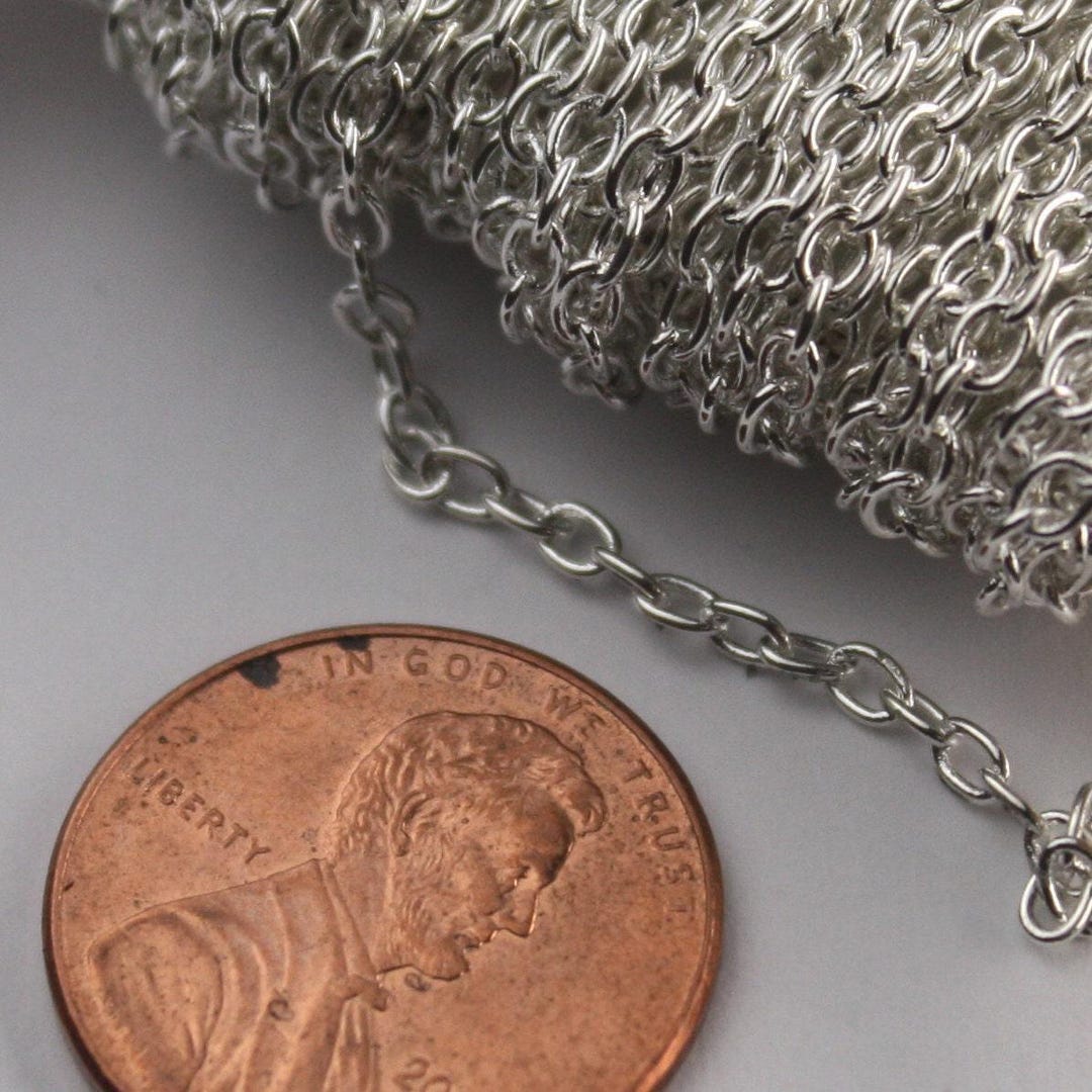 Silver Plated Round Soldered Link Cable Chain - 2.6x2.1mm SOLDERED Link ...