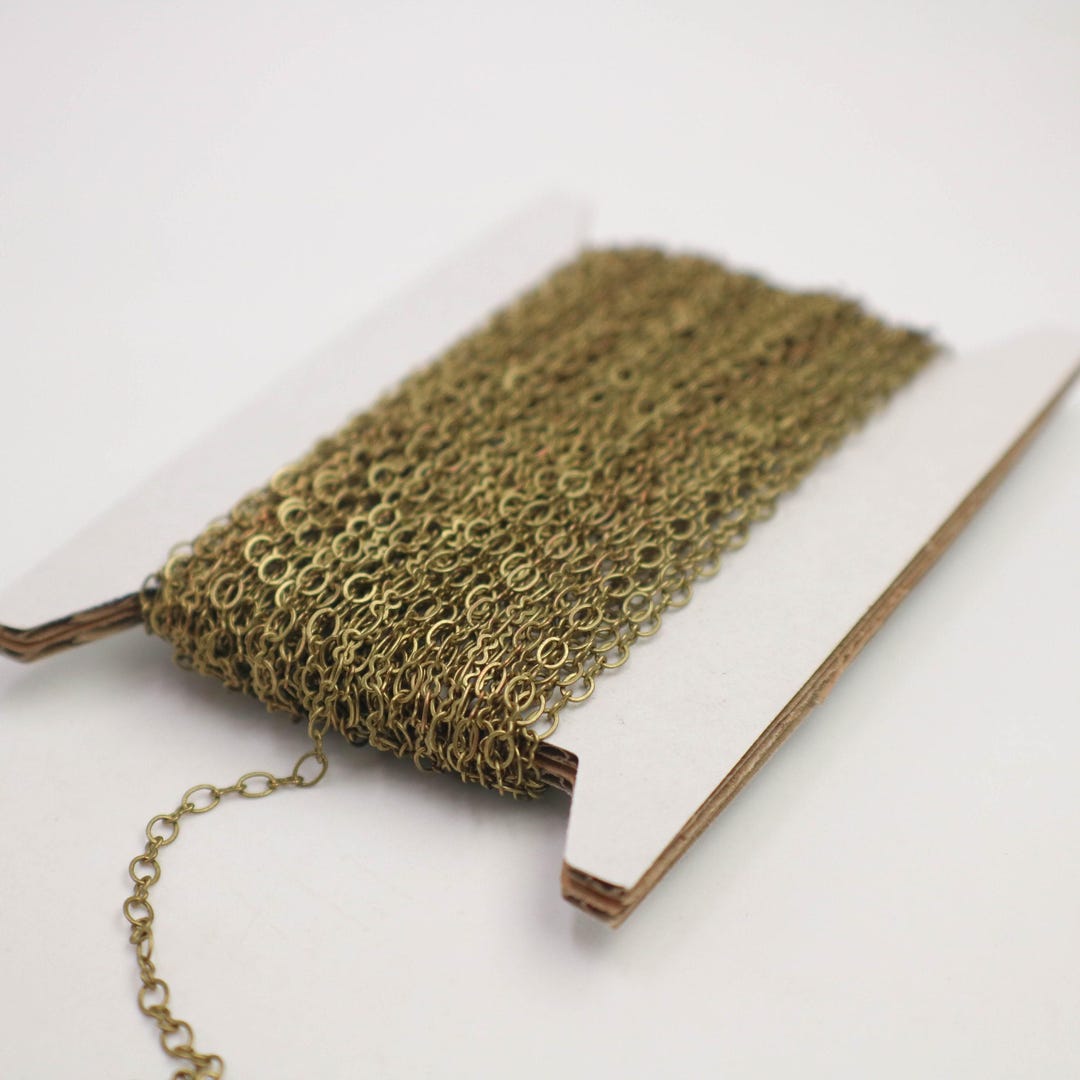 Antique Brass Finish Solder Chain: Tiny Figure 8 Links (3.0x1.9mm ...