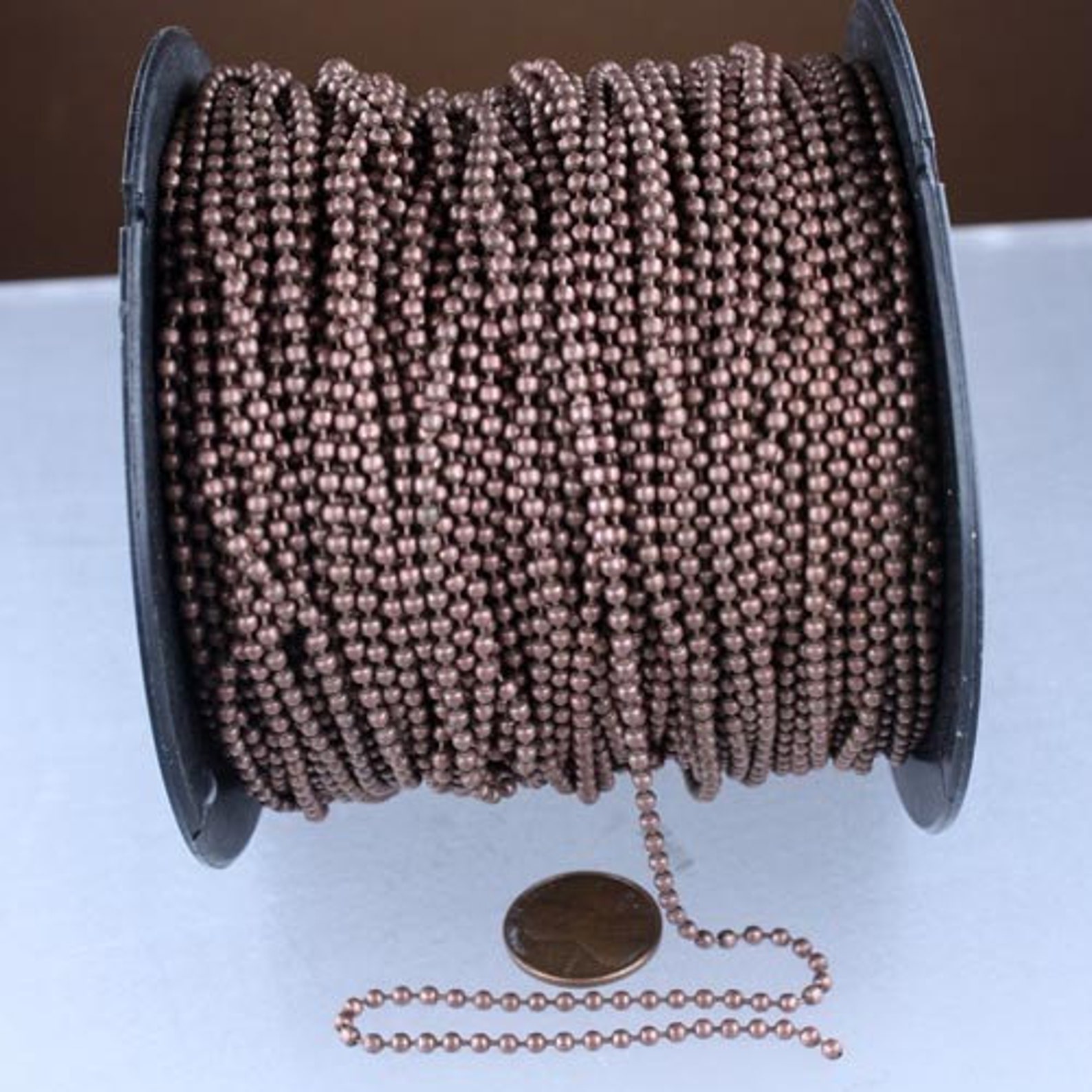 12 Ft. Spool of Antique Copper ROUND Ball Chain 2.4mm Ball | Etsy