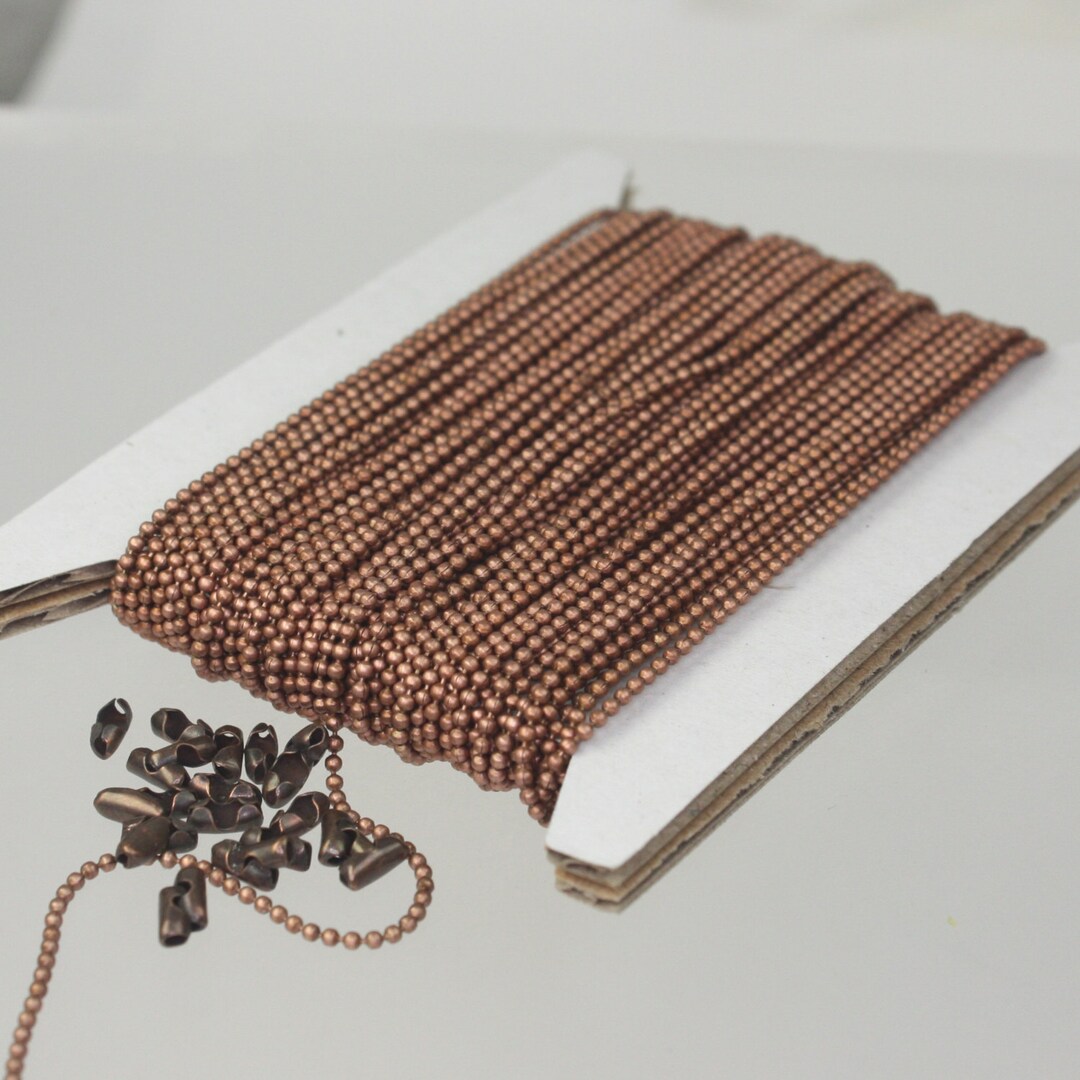 100 Feet Antique Copper Ball Chain ROUND Micro Ball Chain Bulk Chain ...