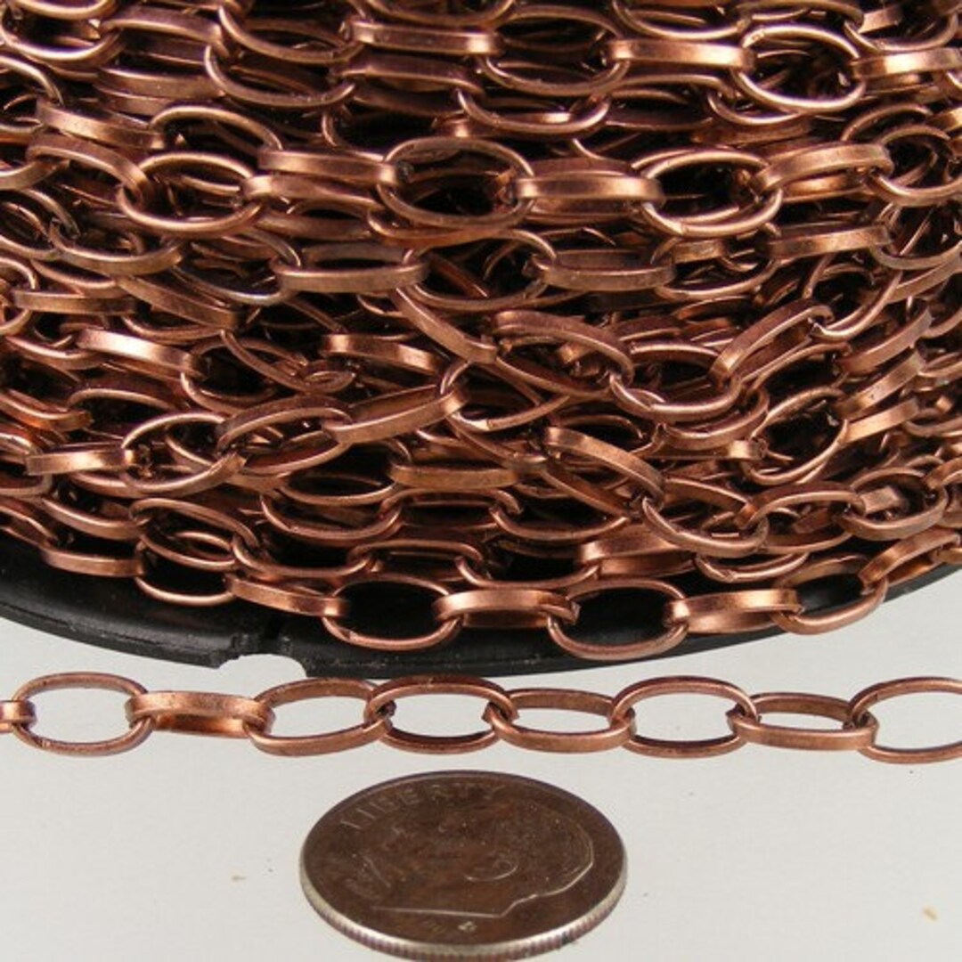 12 Ft. of Antique Copper Chain Bulk Chain, Drawn Cable Chain - 9x4.5mm ...