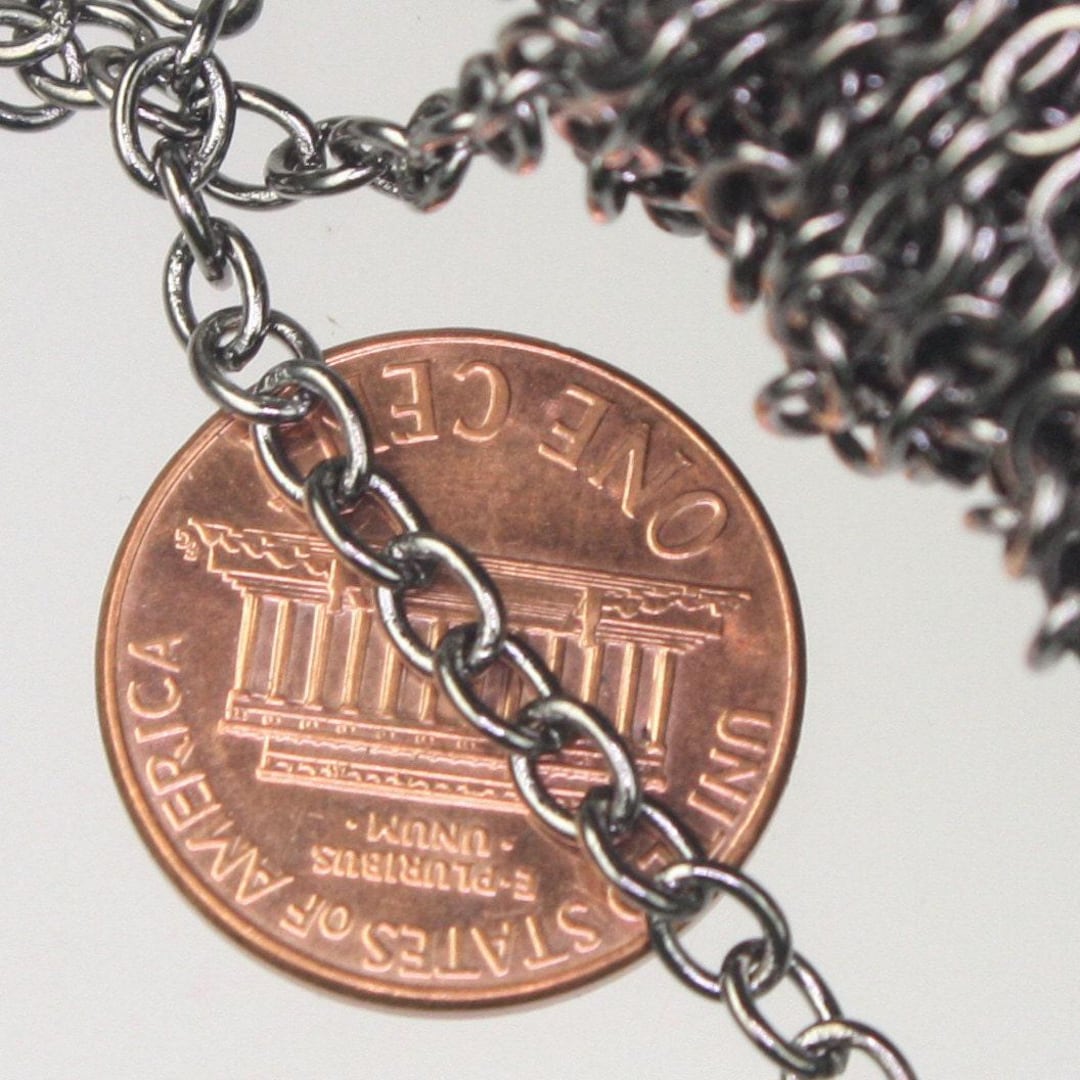 Gunmetal Finish Plated Cable Chain: 4x3.5mm Soldered Link Plated Fill ...
