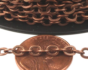 Antique Copper Chain Bulk Chain 100 Ft of Round Soldered - Etsy