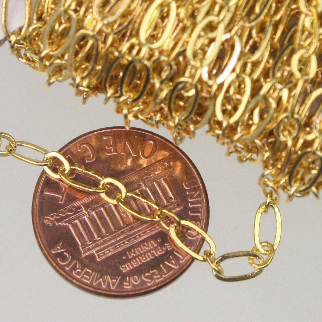 Gold Plated Chain Bulk, 32ft Spool of (1 and 1) Long and Short Chain ...
