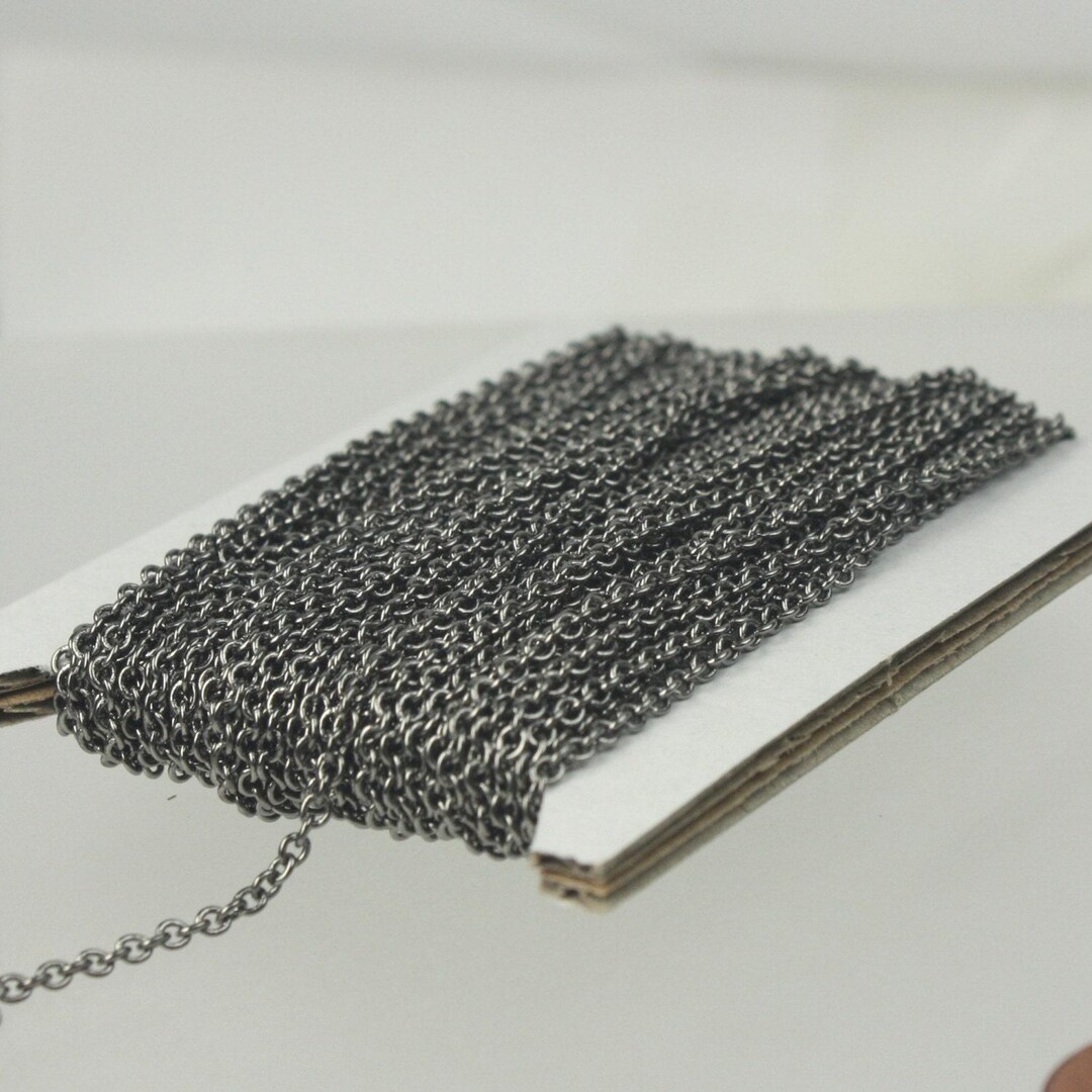 Gunmetal Finish Soldered Cable Chain: 2.6x2.1mm Copper Fill, 32 Ft - Etsy