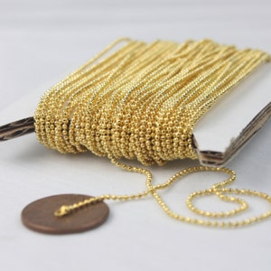 Gold Plated Ball Chain Bulk, 10 Ft. Spool of FACET Micro Ball Chain - 1 ...