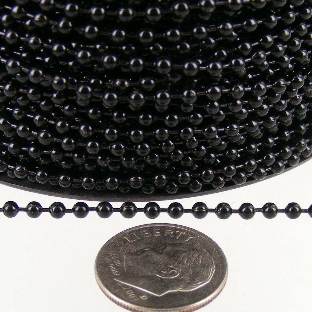 Black Ball Chain: 2.4mm Iron Necklace, 32 Ft. With Connectors - Etsy