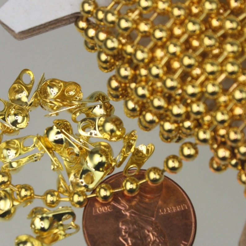 10 ft spool of Gold plated BIG ball chain 3.2mm with 5 | Etsy