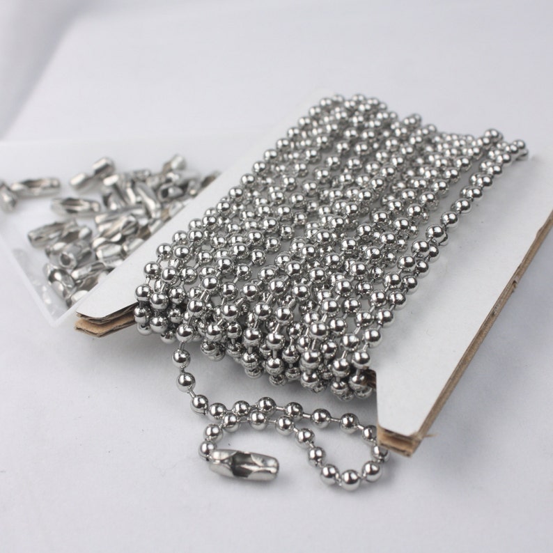 10 Ft Stainless Steel Chunky Ball Chain 3.2mm Ball Size With - Etsy