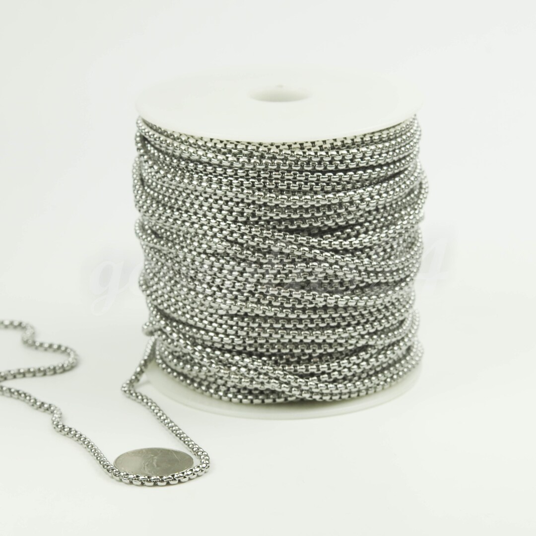 New 10 Feet Stainless Steel 316L SQUARE ROLO Chain - 3.0mm 3mm - Bulk ...