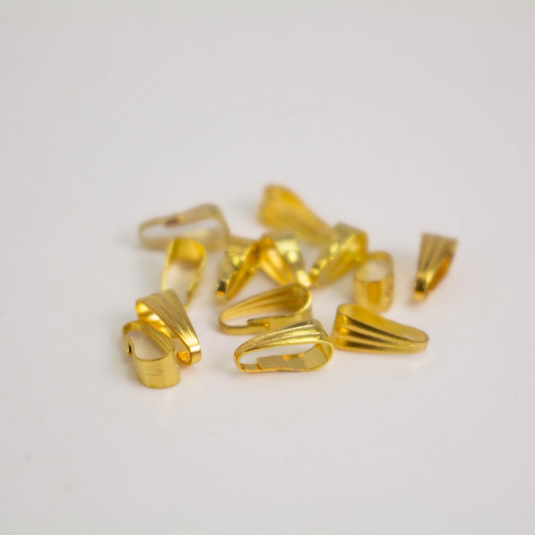 Gold Plated Pendant Pinch Bail 9x3.5mm 100 Pcs - Wholesale Bulk Lot - Etsy