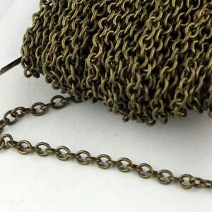 Antique Brass Finish Soldered Link Cable Chain: Bulk, 3.2x2.8mm 10 Feet ...