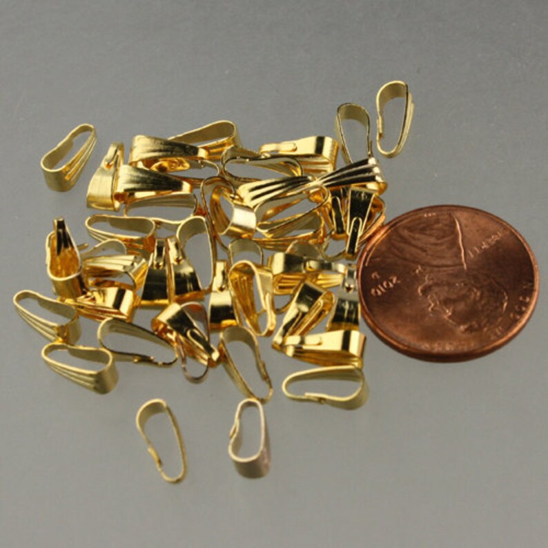 100 Pcs of Gold Plated Pendant Pinch Bail 9x3.5mm - Etsy