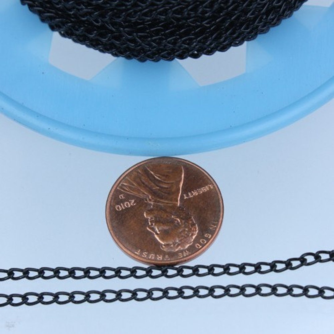 32ft of Black Curb Chain 2.2 Mm - Unsoldered Links - 2.2S - Etsy
