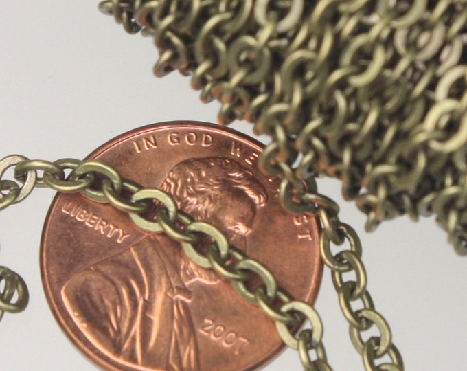 Flat Soldered Cable Chain Brass Chain Antique Bronze Tone Plated brass ...