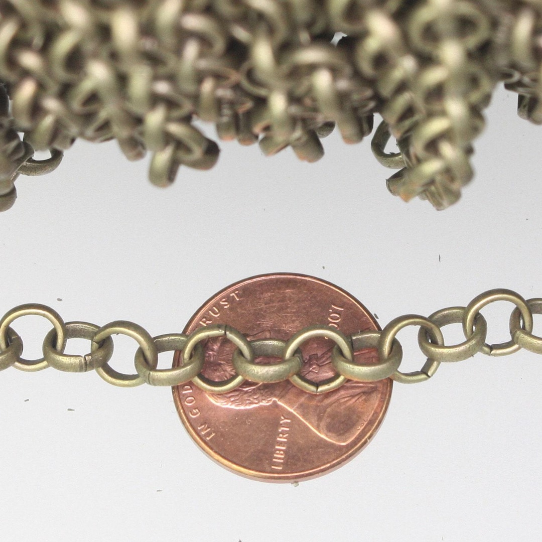 Antique Brass Finish Rolo Chain: 7.0mm Chunky Cable, Unsoldered Links ...