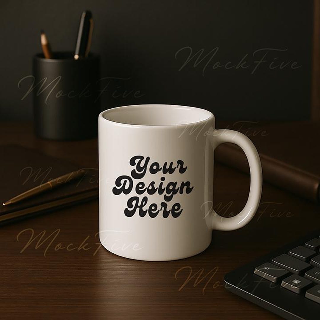 Father's Day Themed Mug Mockup | Masculine Desk Scene for POD Store ...