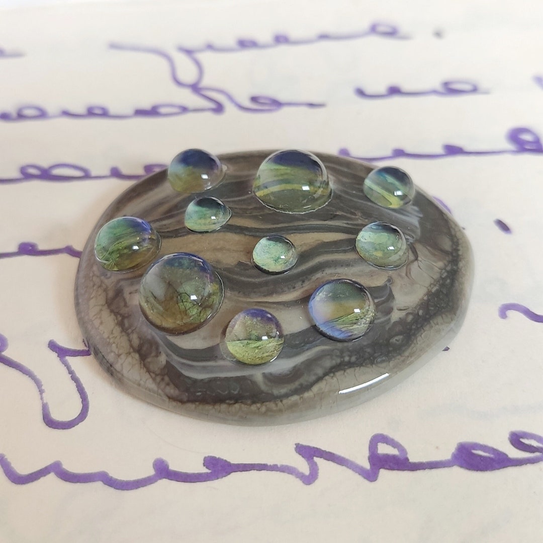 Rainbow Blobs Marsh Glass Handmade Lampwork Glass Cabochon Embroidery ...