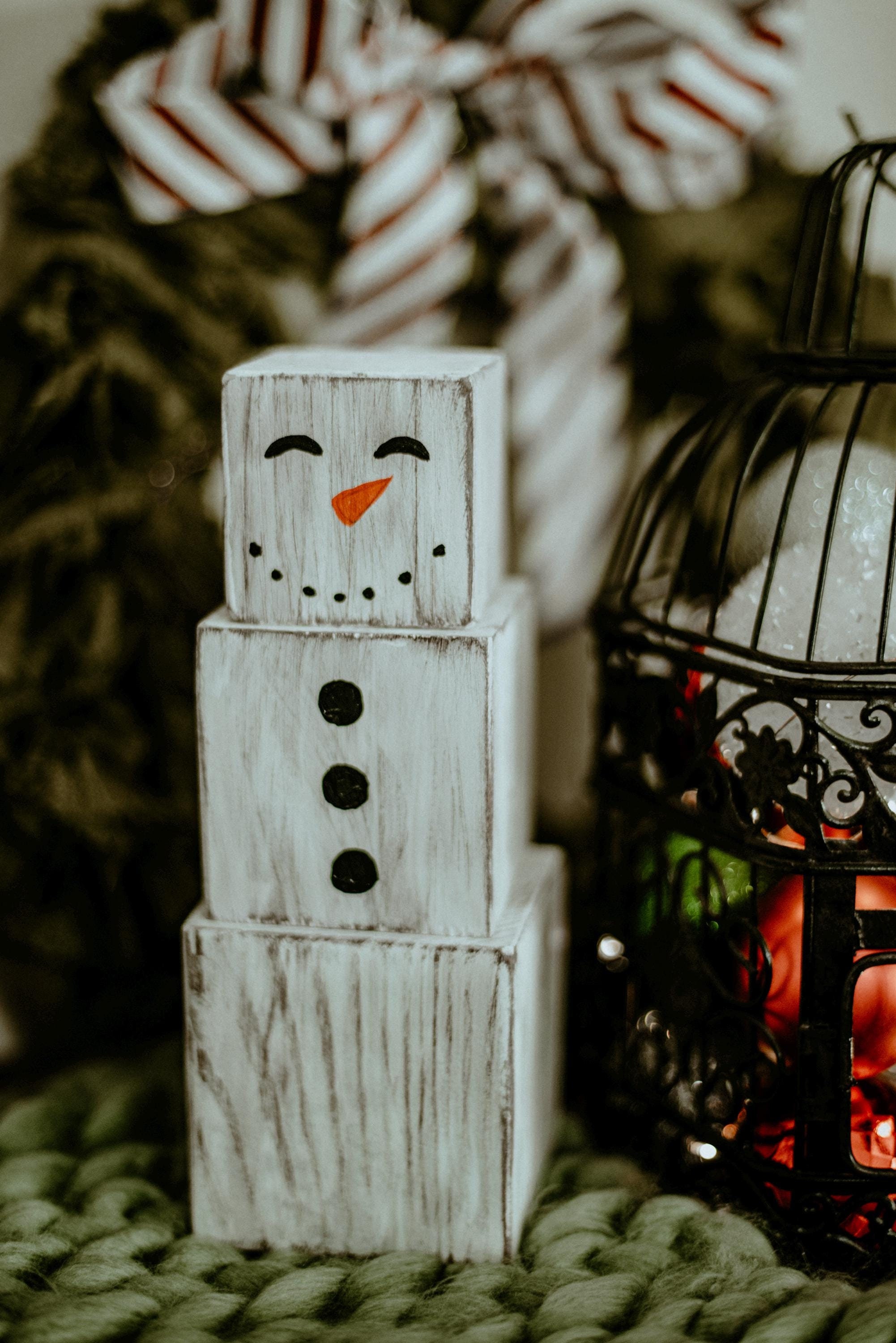 Wooden Snowman Decor, Wood Snowman, Rustic Snowman, Rustic Christmas ...