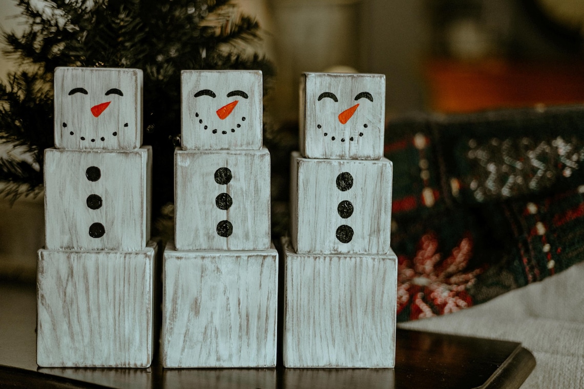 Wooden Snowman Decor, Wood Snowman, Rustic Snowman, Rustic Christmas ...