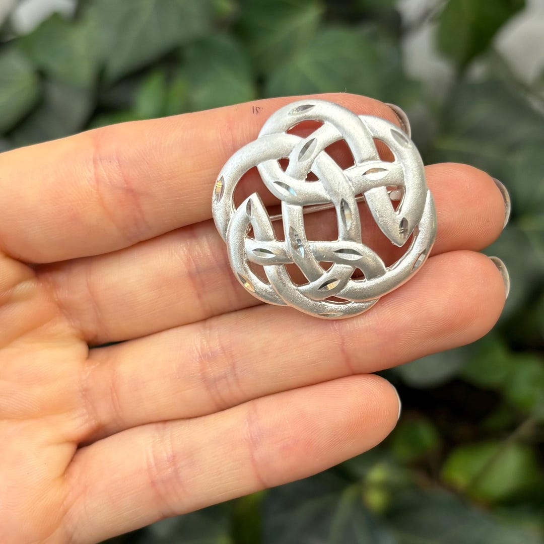 Sterling Silver Celtic Knot Pin Brooch Satin-finished - Etsy