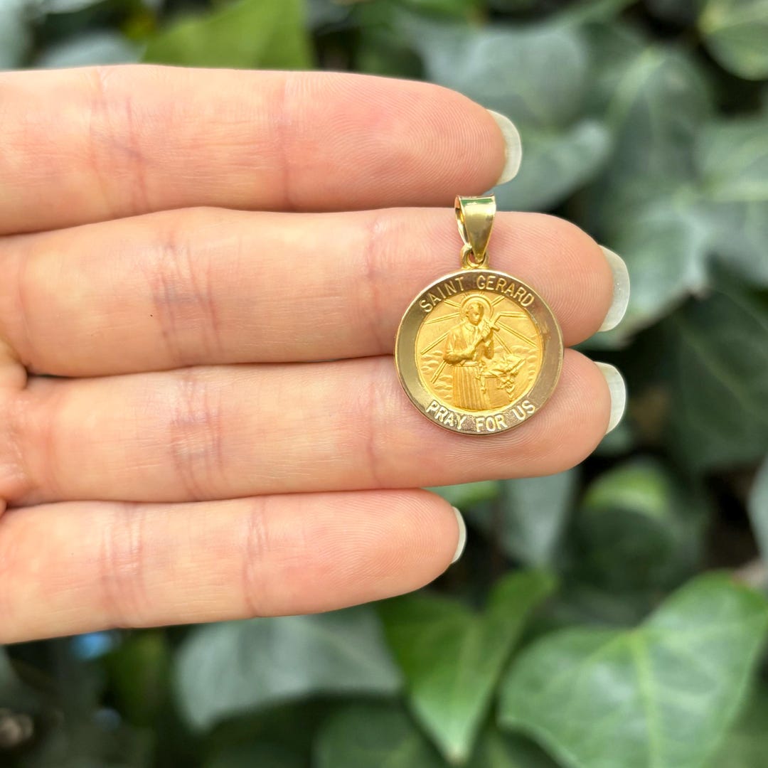 14k Gold St Elizabeth Seton Satin Medal Pendant Hollow 18mm - Etsy