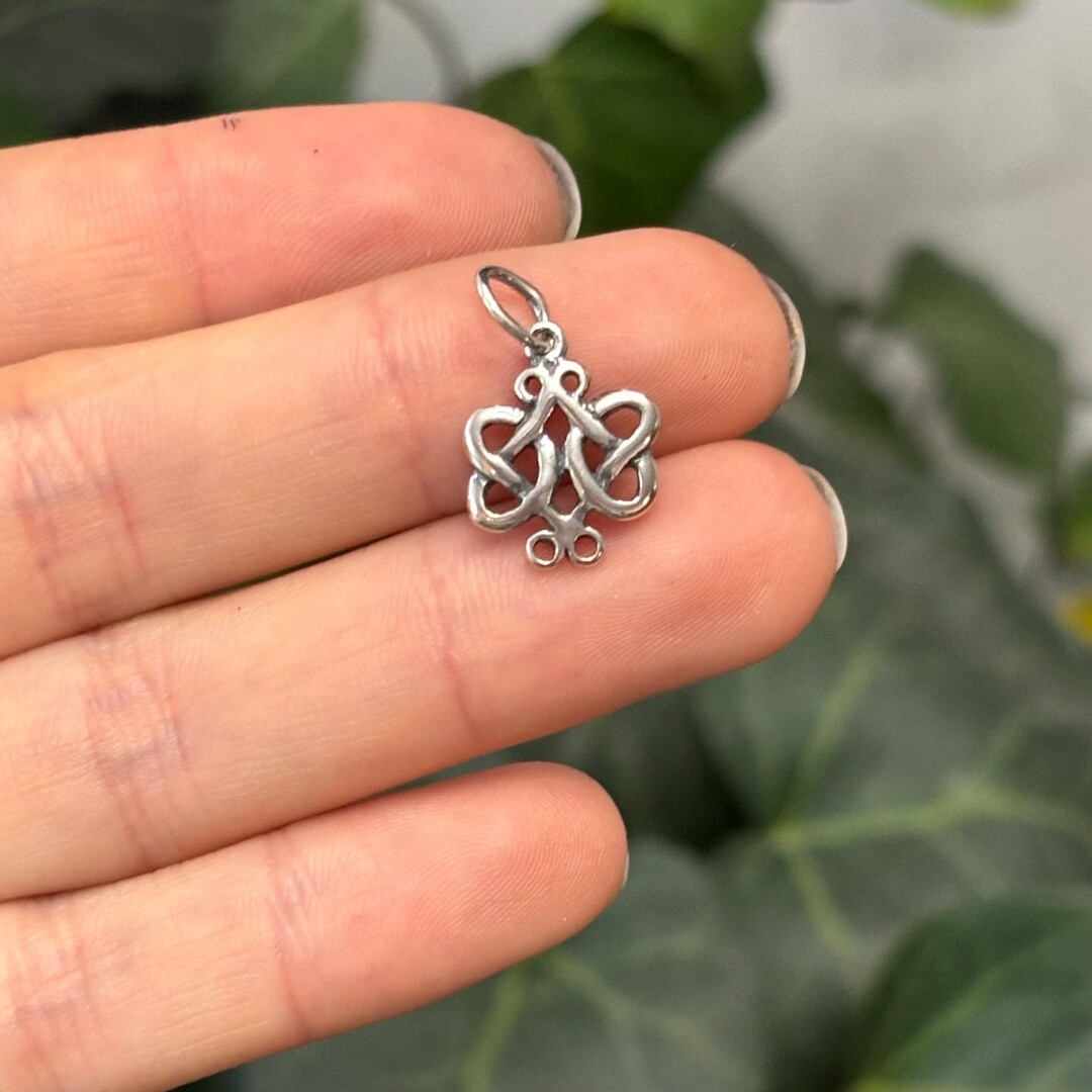 Sterling Silver Scroll Celtic Knot Charm Pendant - Etsy