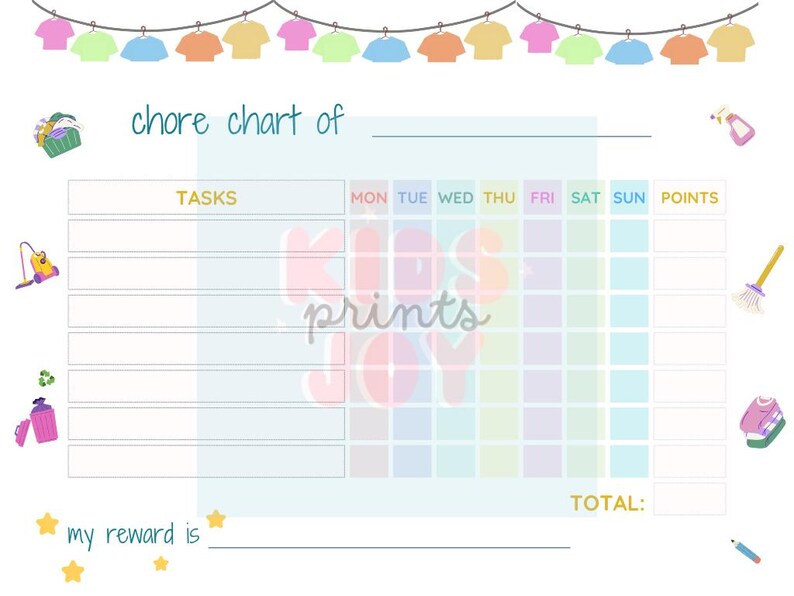 Kids Chore Chart - Etsy