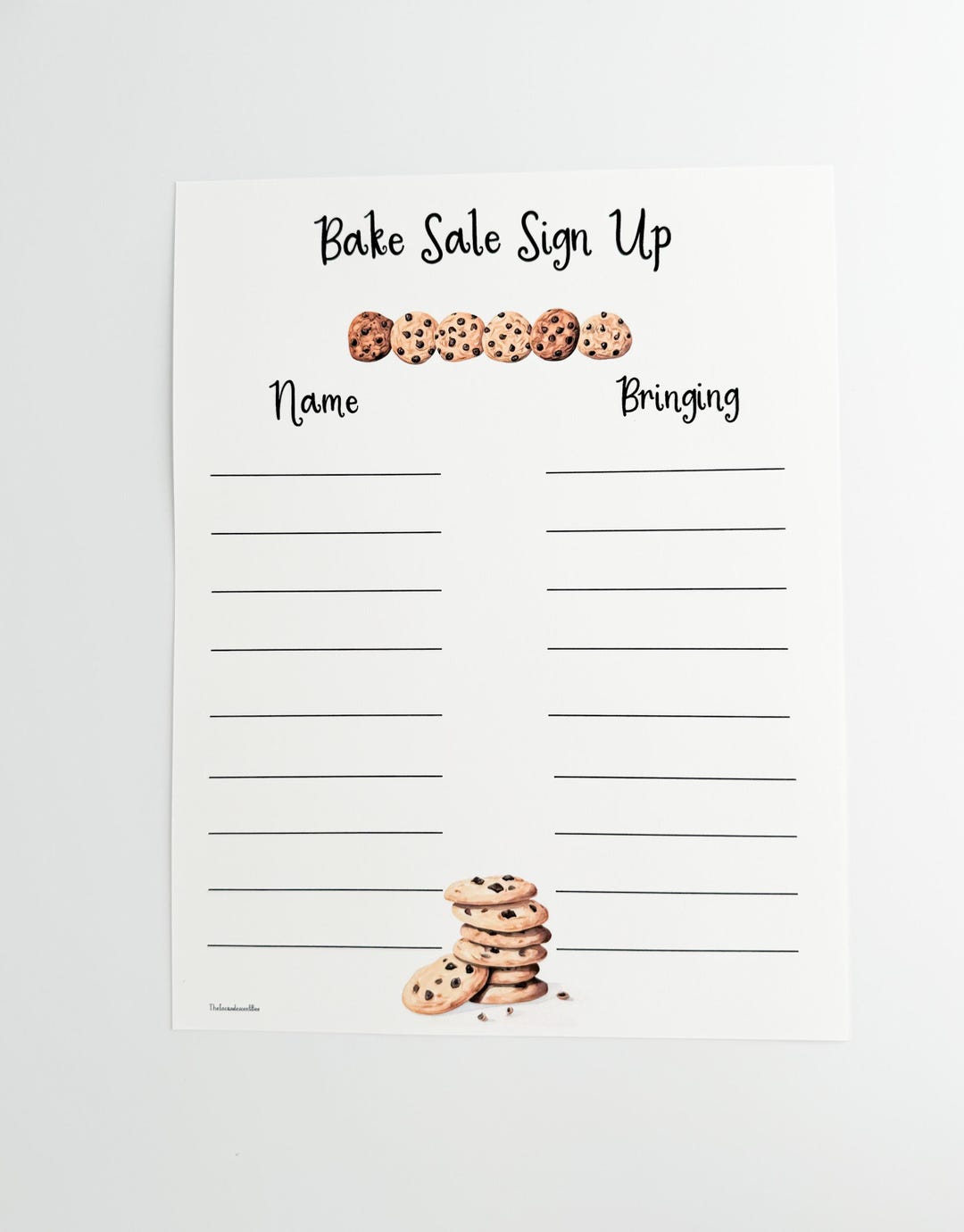 Printable Bake Sale Sign up Sheet, Bake Sale Sign Up, Bake Sale List - Etsy