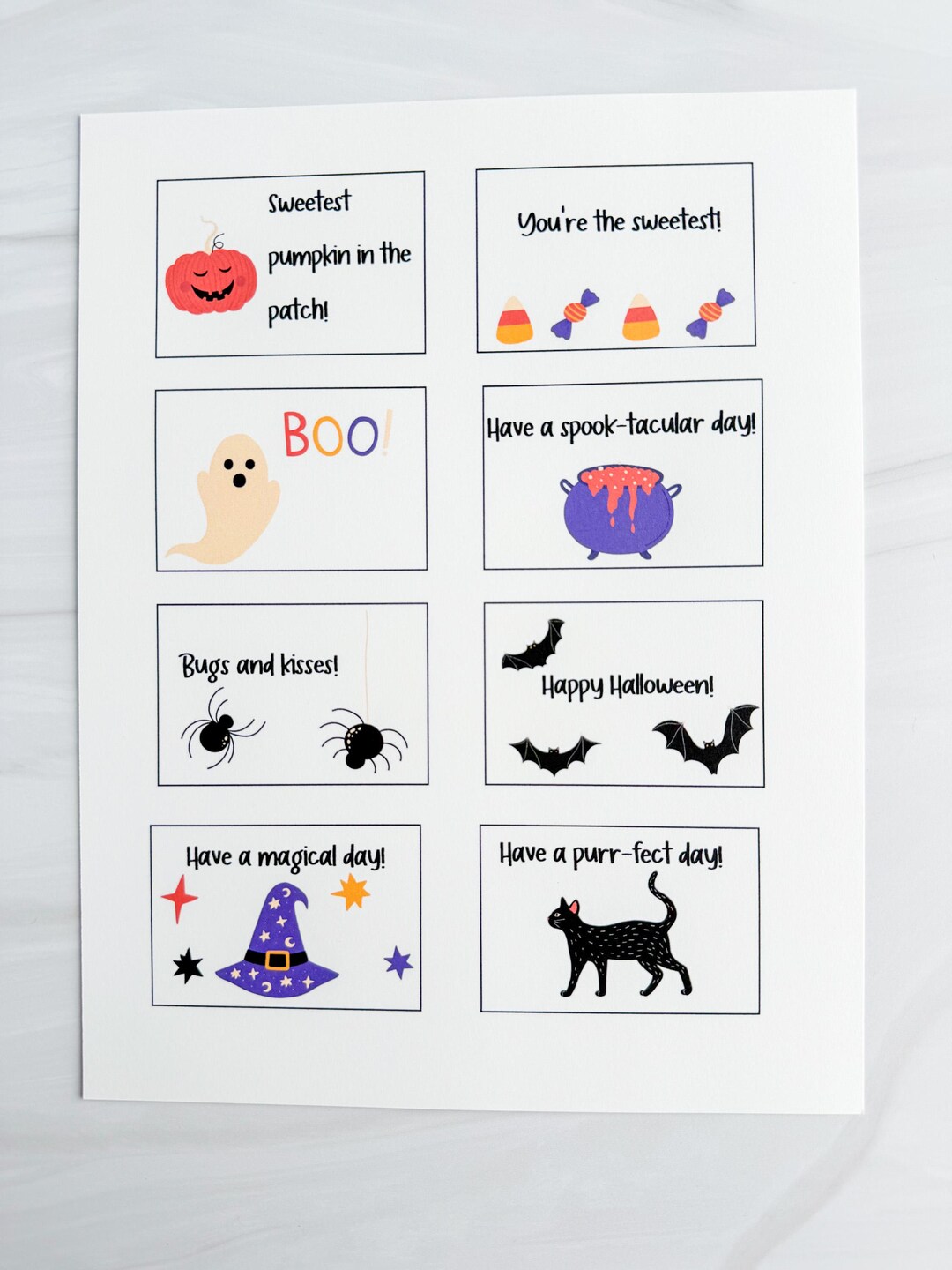 Printable Halloween Lunchbox Notes, Lunchbox Notes, Halloween Notes ...