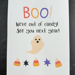 Printable Halloween Candy Signs, Halloween Candy Sign, Trick or Treat ...