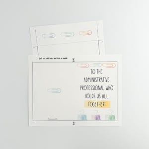 Printable Administrative Professionals Card, Administrative ...