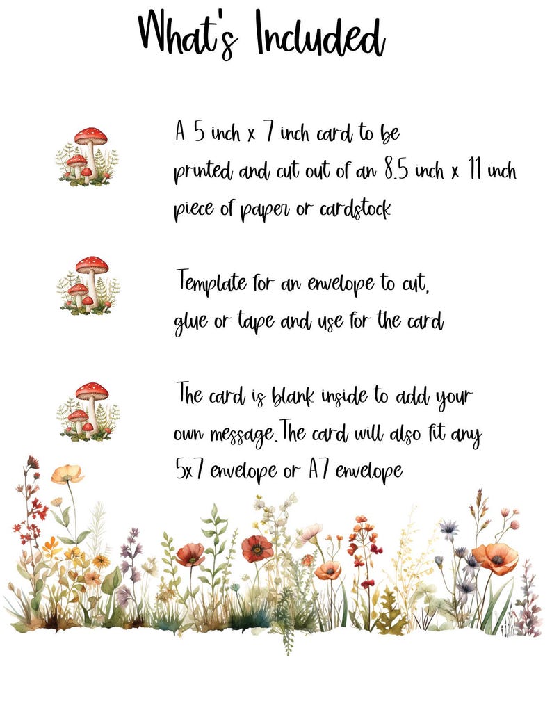 Printable Floral Thank You Card, Floral Thank You Card, Simple Thank ...