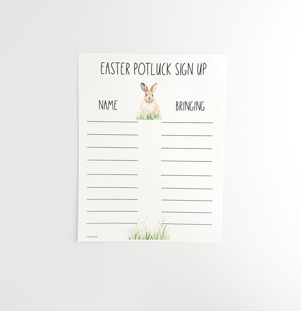 Printable Easter Potluck Sign up Sheet, Easter Potluck, Potluck Sign Up ...
