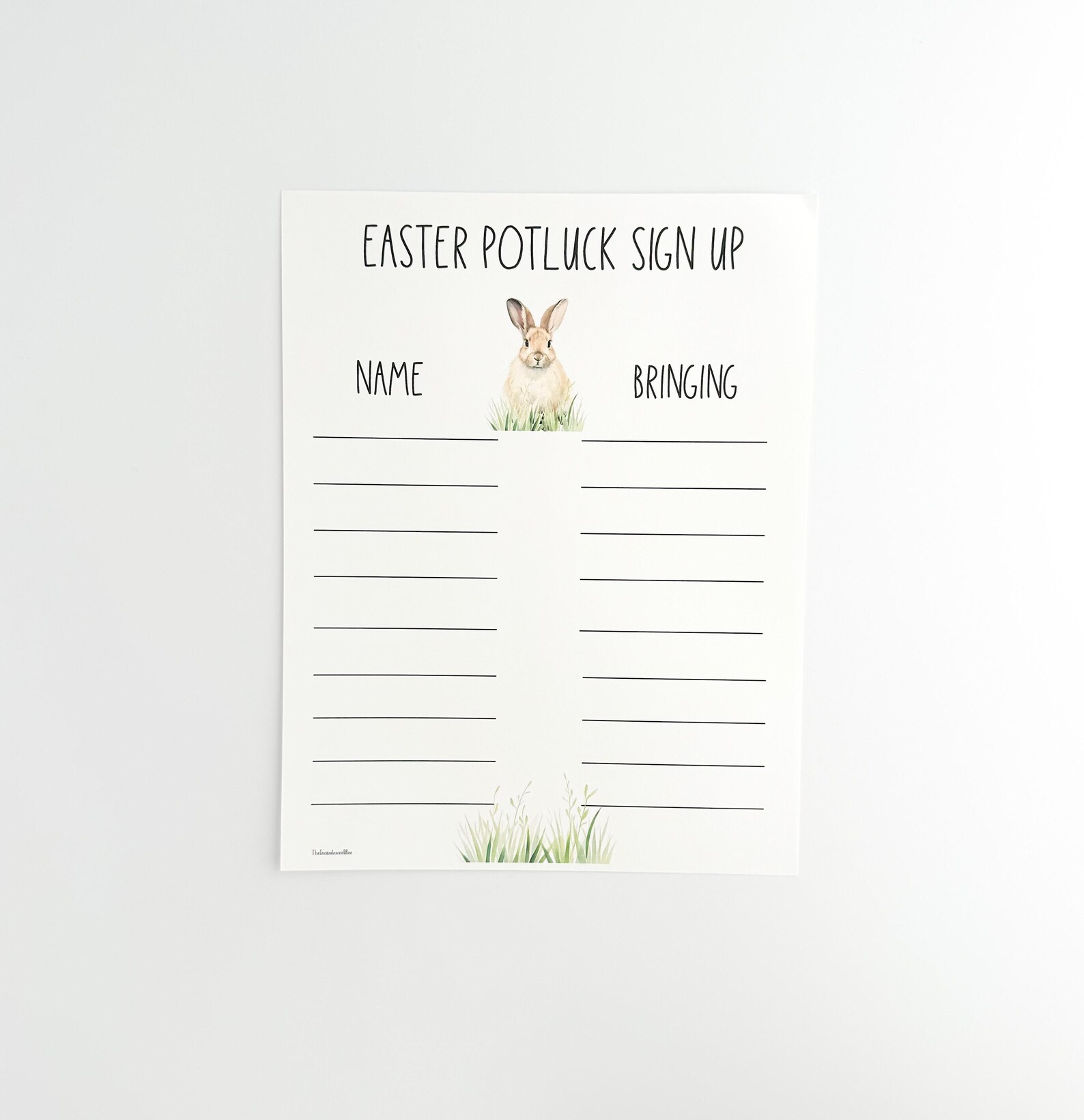 Printable Easter Potluck Sign up Sheet, Easter Potluck, Potluck Sign Up ...