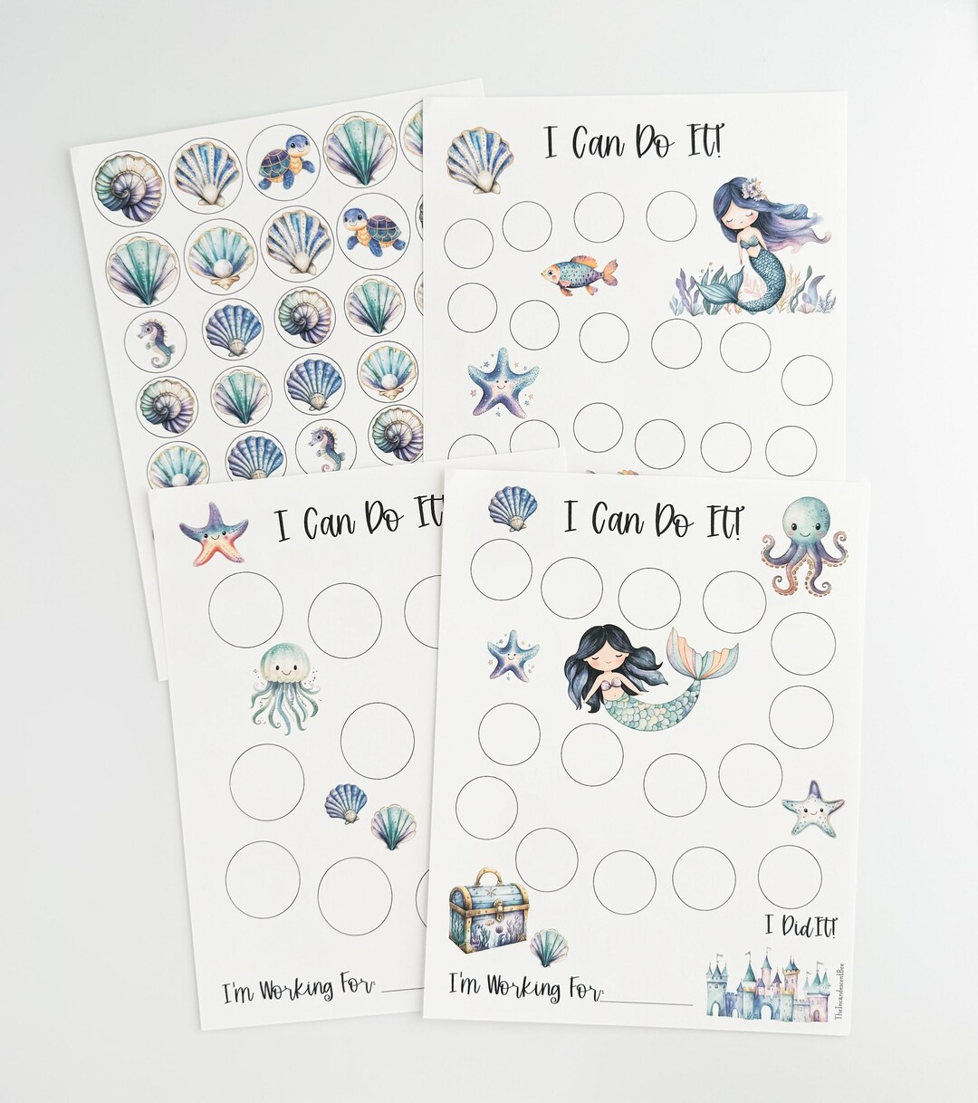 Printable Mermaid Reward Chart, Mermaid Reward Chart, Goal Chart ...