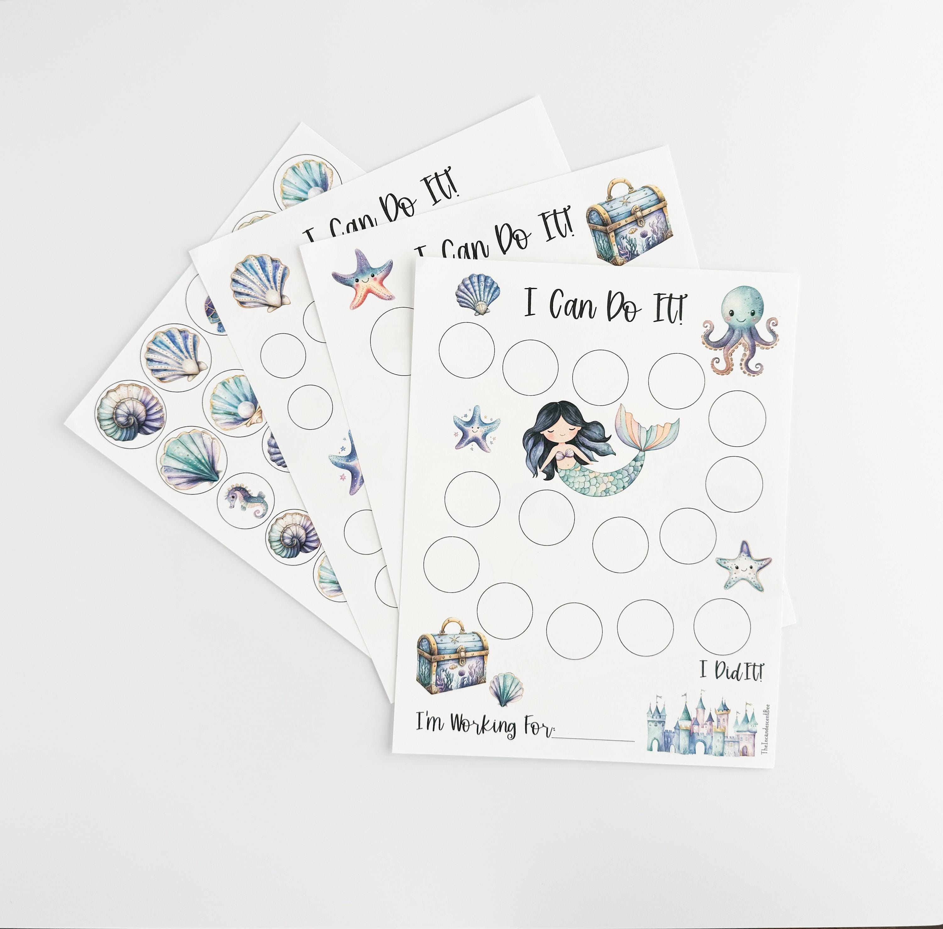 Printable Mermaid Reward Chart, Mermaid Reward Chart, Goal Chart ...