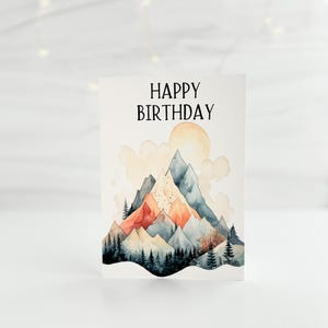 Printable Birthday Card, Mountain Birthday Card, Happy Birthday Card ...